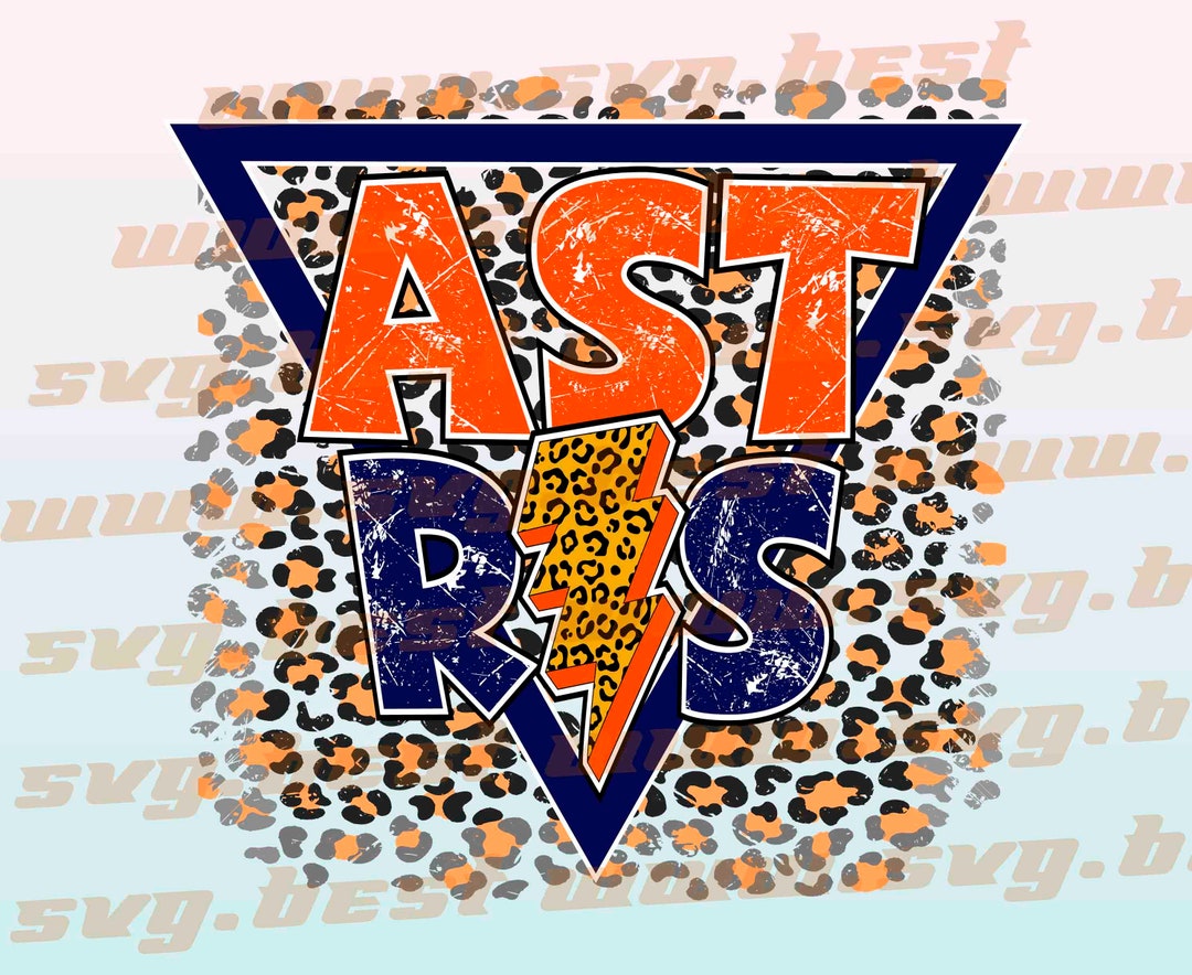 Astros Png, Astros Orange and Navy Leopard Lightning Bolt Sublimation ...