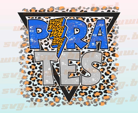 Mascot Pirates Png Pirates Royal Blue Gray Distressed Leopard - Etsy