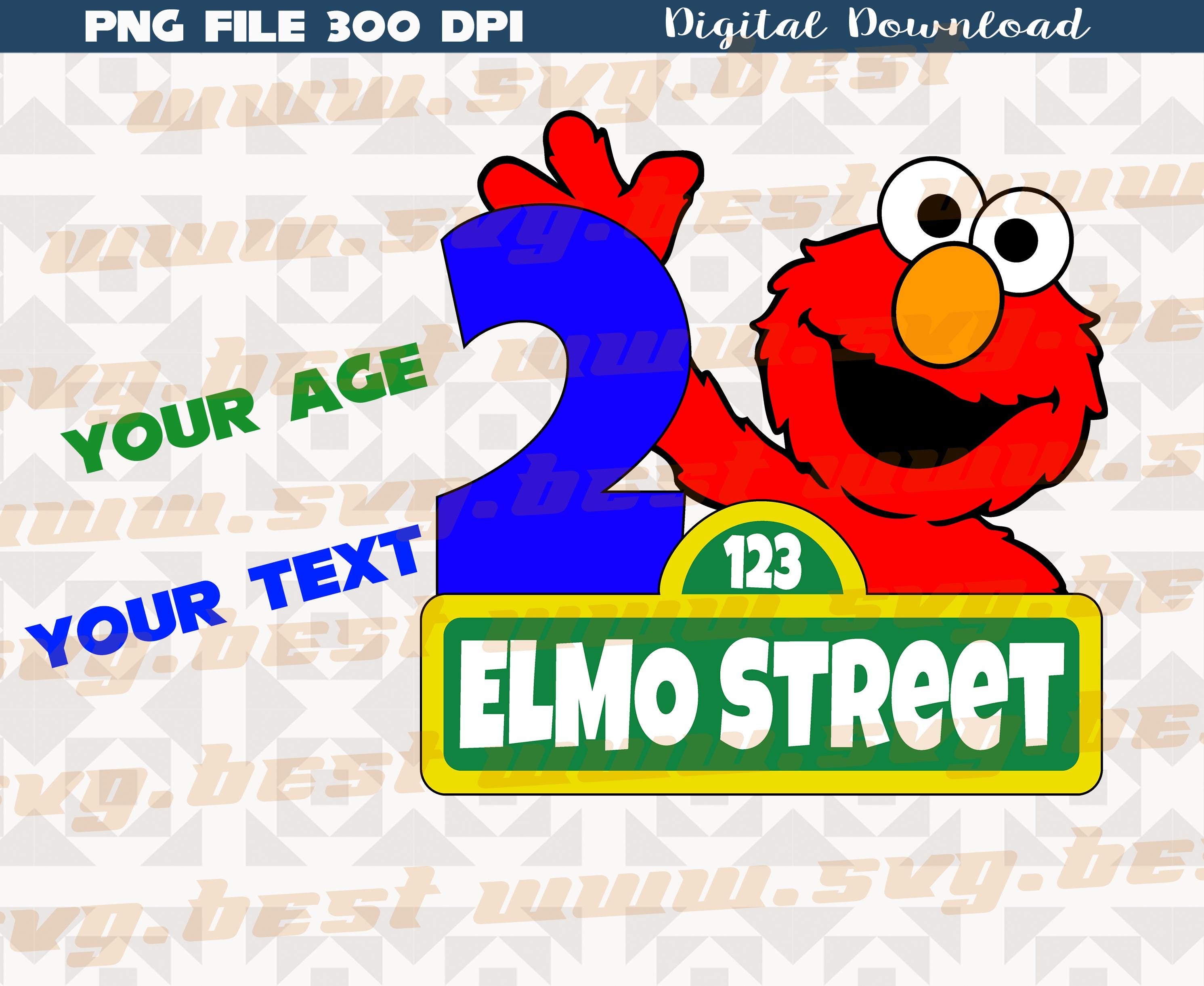 Custom Elmo Street Birthday PNG: Personalized Party Design (digital ...