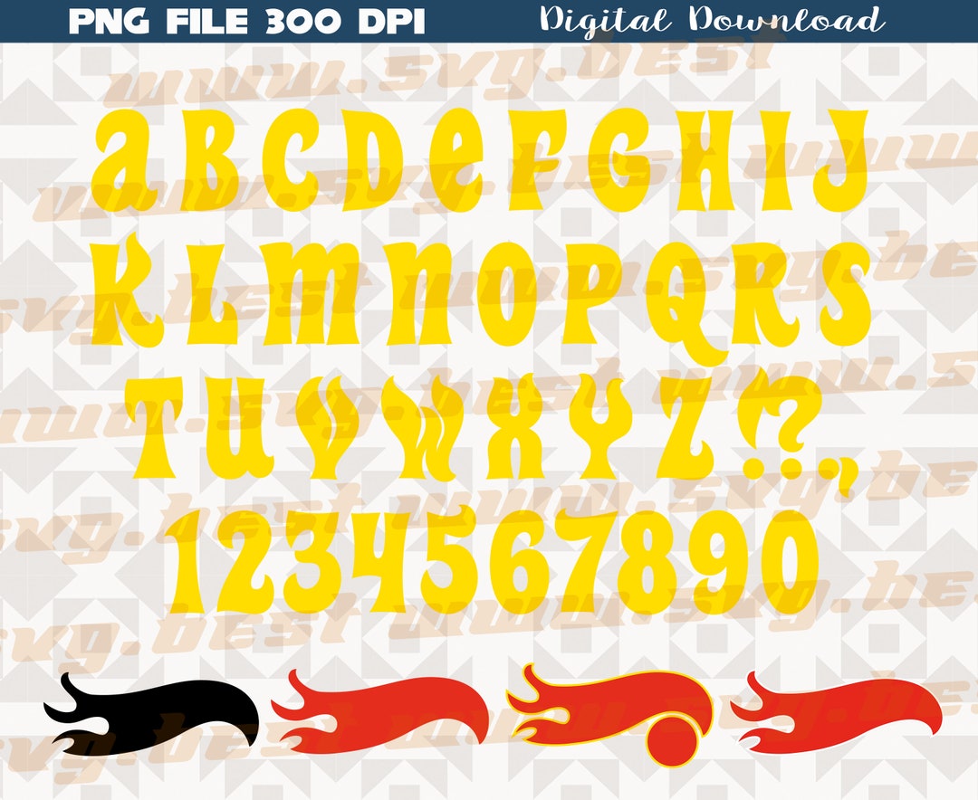 Hot Cars Alphabet Svg Png Hot Font OTF, Cars Font Svg Png, Cars Letters ...