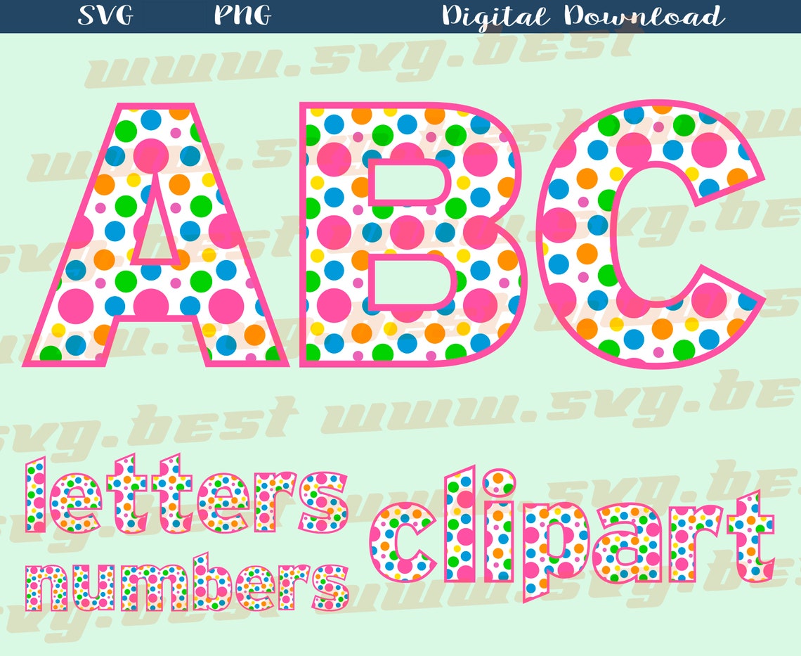 Polka Dot Alphabet Clipart: SVG, DXF, PNG (digital Download) - Etsy