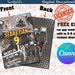 Predator Birthday Card, Kids Birthday Party Invitation Card Editable ...
