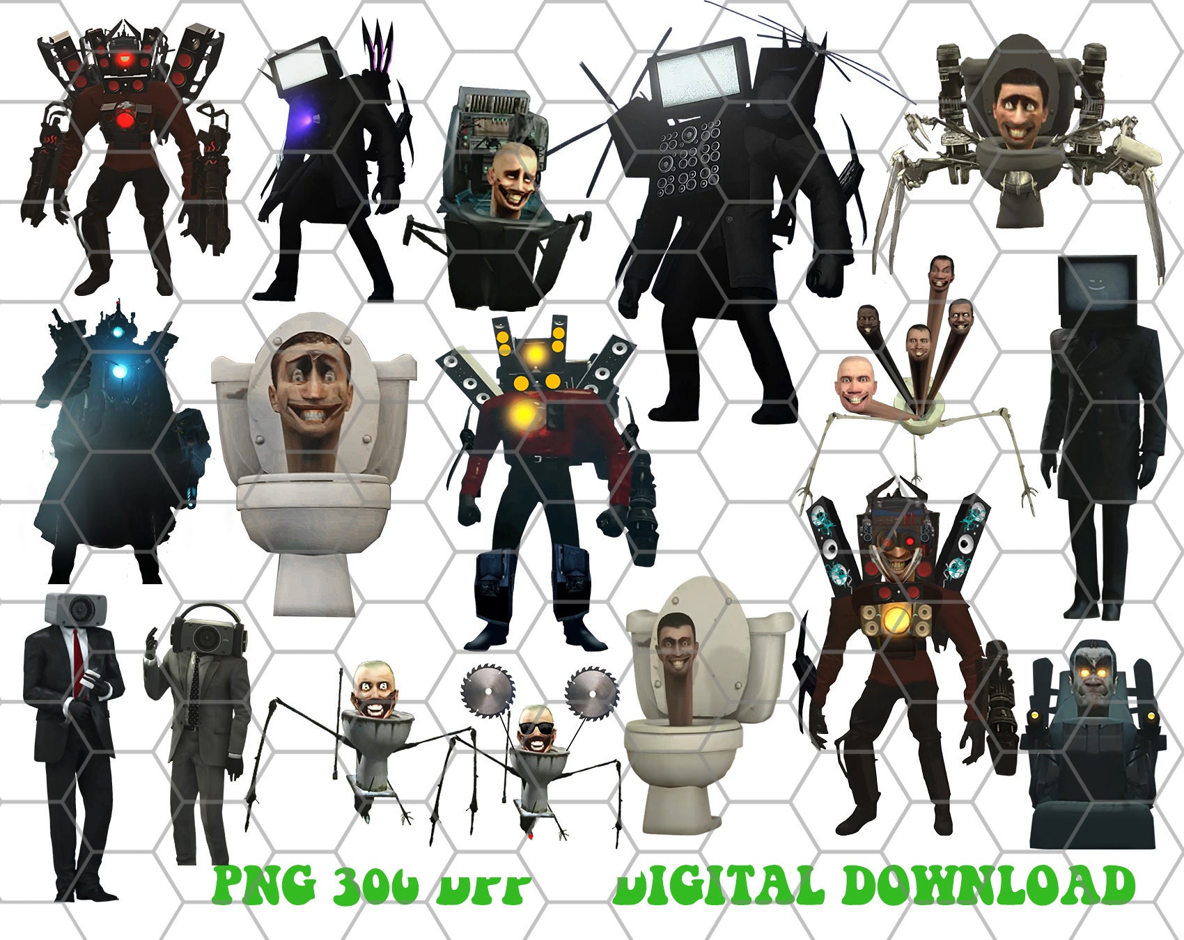 Skibidi Toilet Png, Designs for T-shirt, Digital Download - Etsy