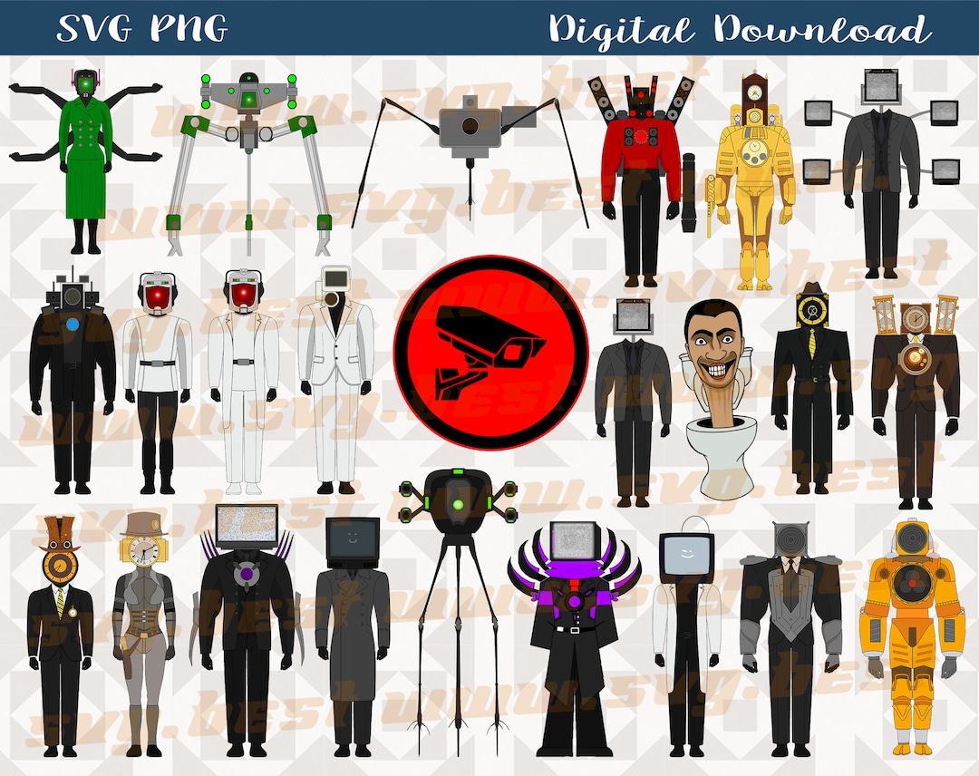 Skibidi Toilet Png 300 Dpi, Designs for T-shirt, Digital Download - Etsy