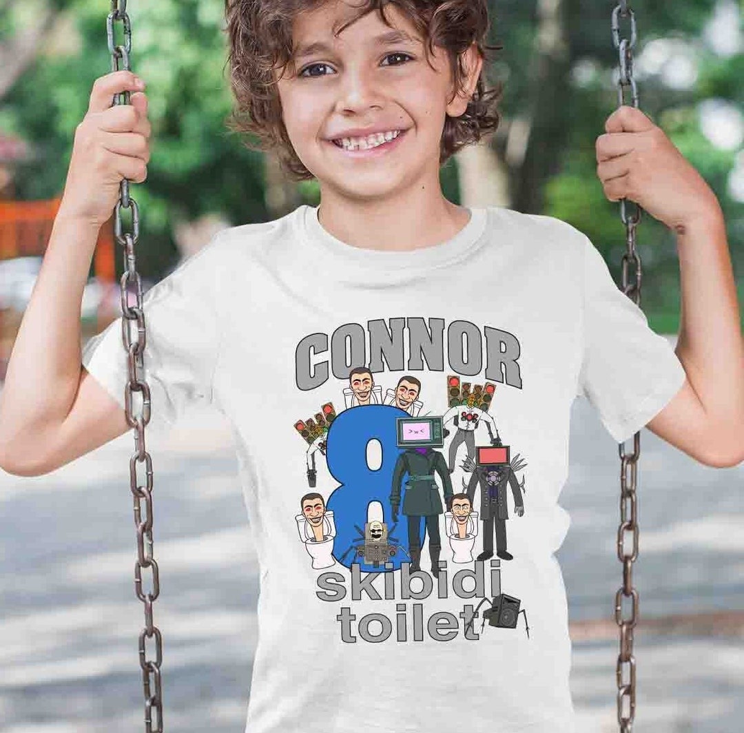 Skibidi Toilet Birthday PNG: Custom Name & Age T-shirt Design (digital ...