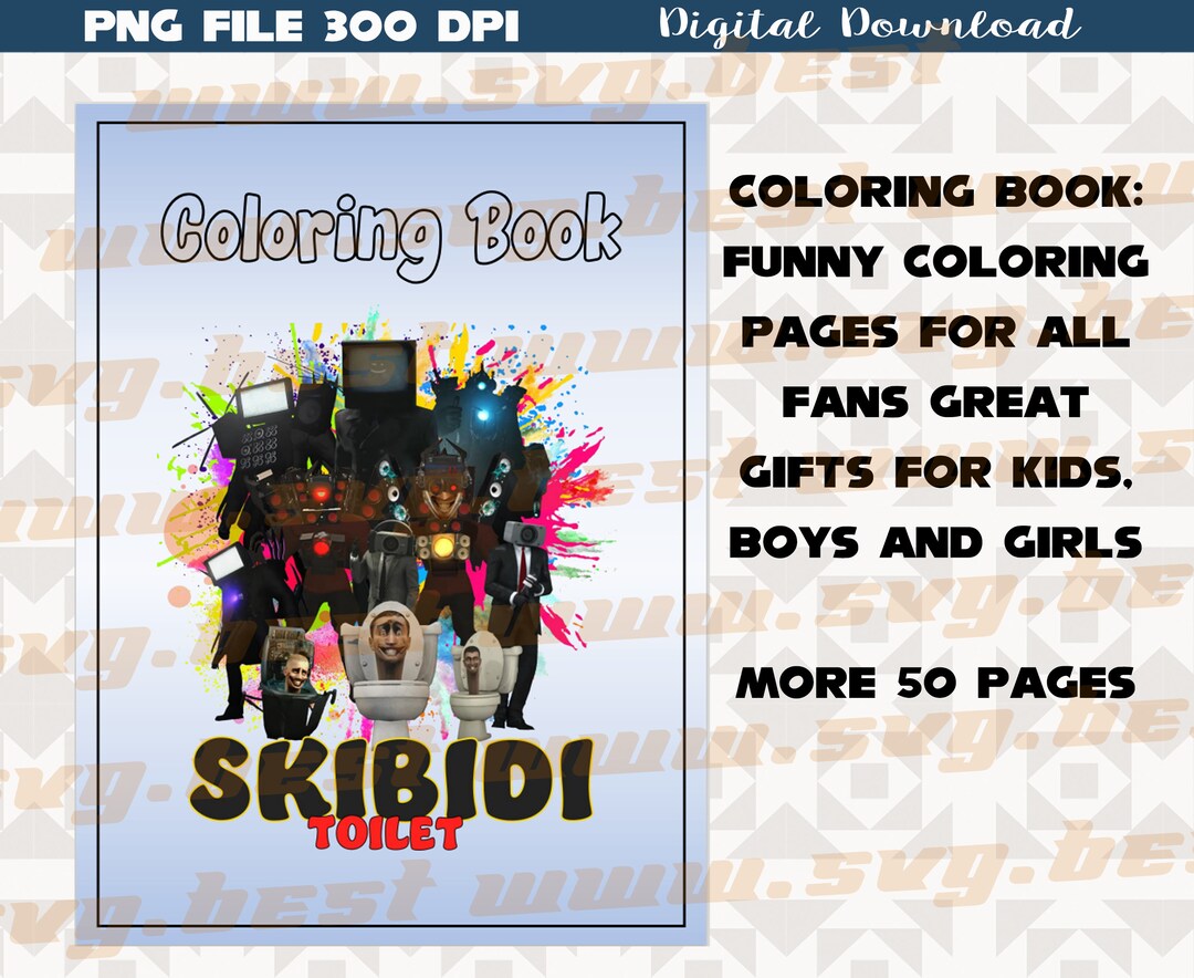 Skibidi Toilet Coloring Book, 60+ Cute Pages (PDF) - Etsy
