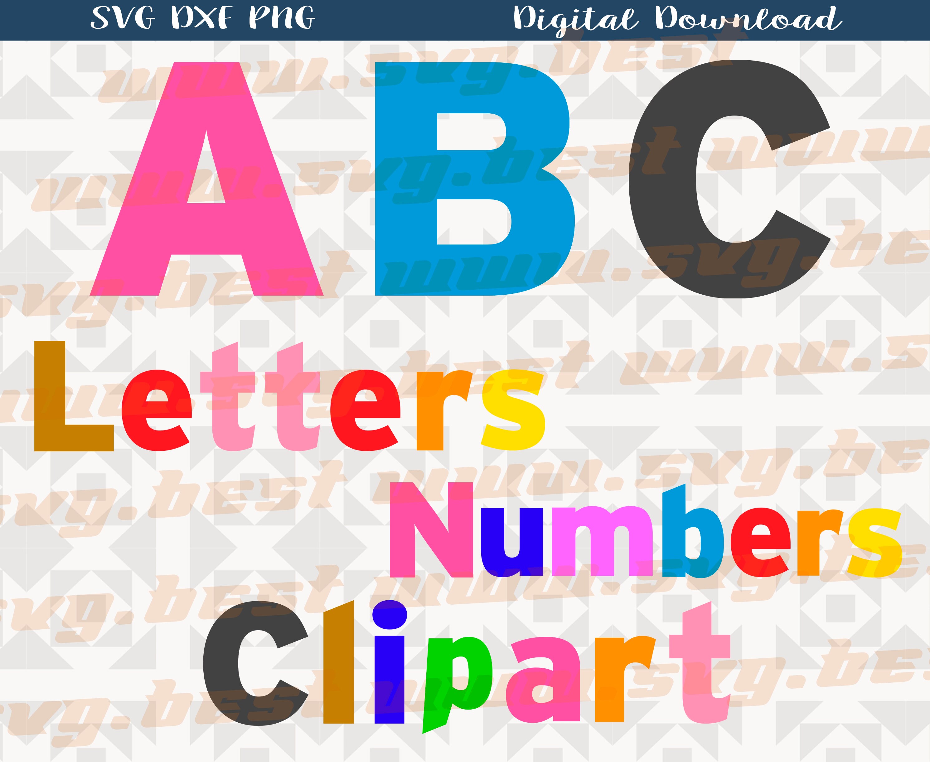 Colorful Alphabet Clipart: SVG, PNG, DXF (digital Download) - Etsy