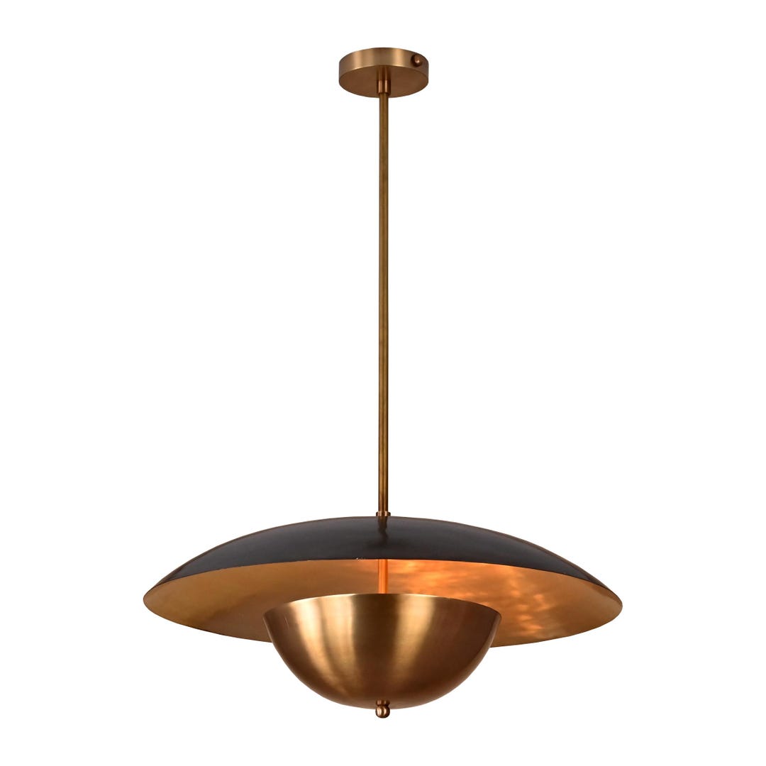 3 Lights Raw Brass Disc Ceiling Lamp Mid Century Modern Chandelier ...