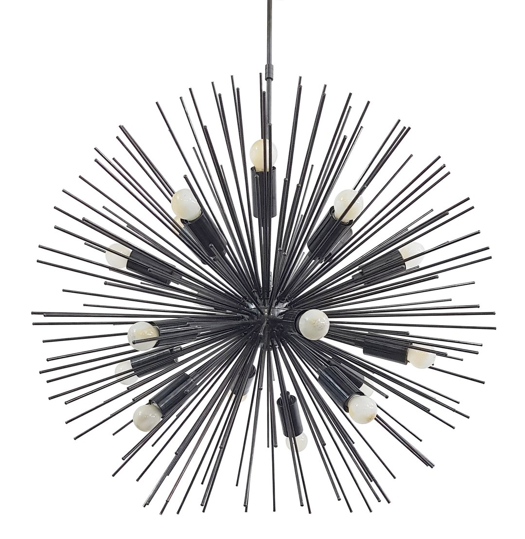 Modern Brass Urchin Starburst Chandelier, 18 Lights, Pendant Light ...
