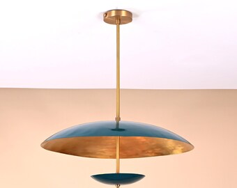 3 Lights Raw Brass Disc Ceiling Lamp Mid Century Modern Chandelier ...