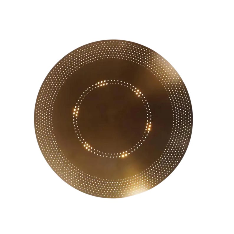 Perforated Flush Mount Ceiling Light – Mid Century Disc Fixture With ...