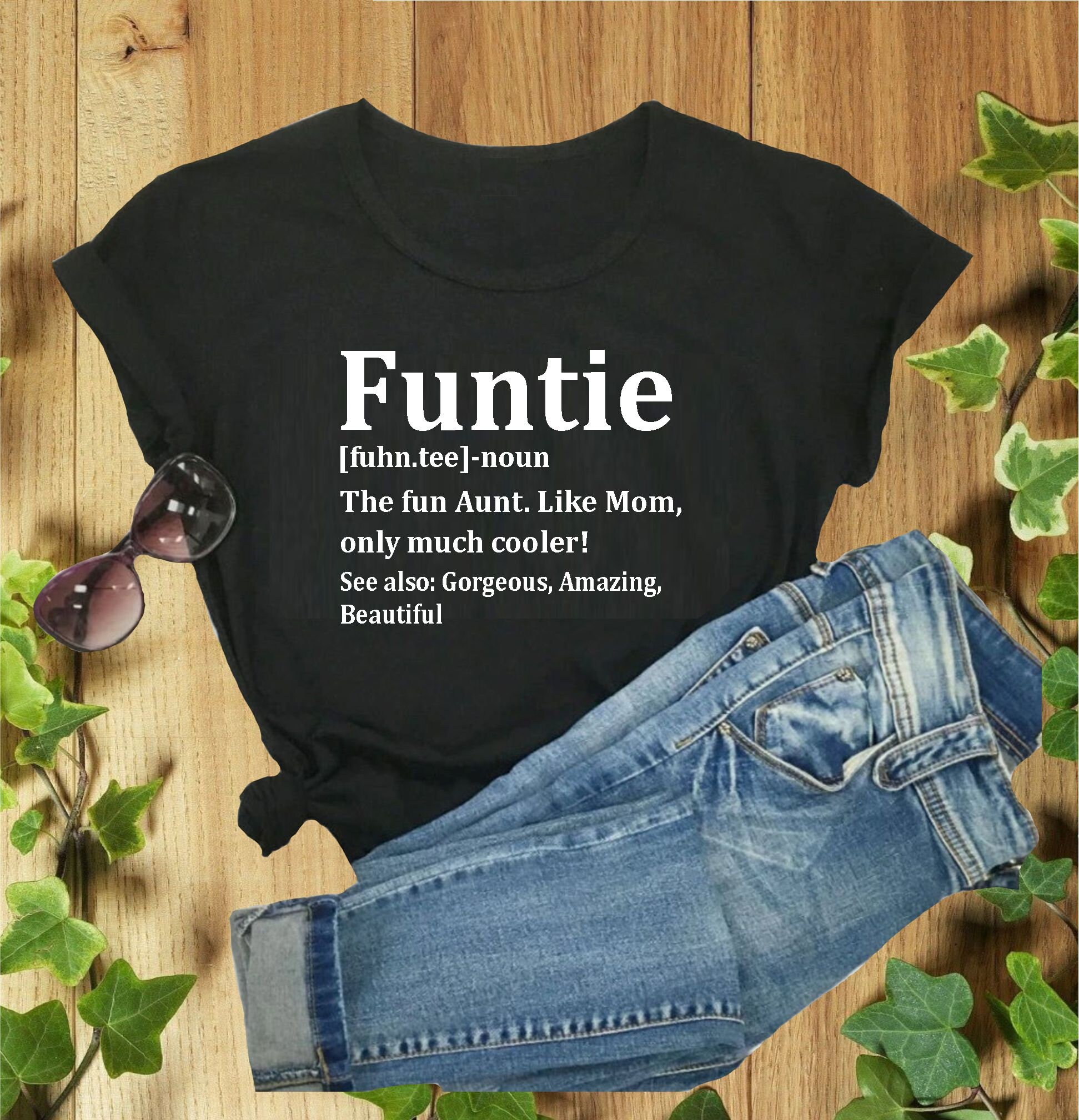 Funtie meaning T-shirt Best Favourite Auntie Cool Aunt | Etsy