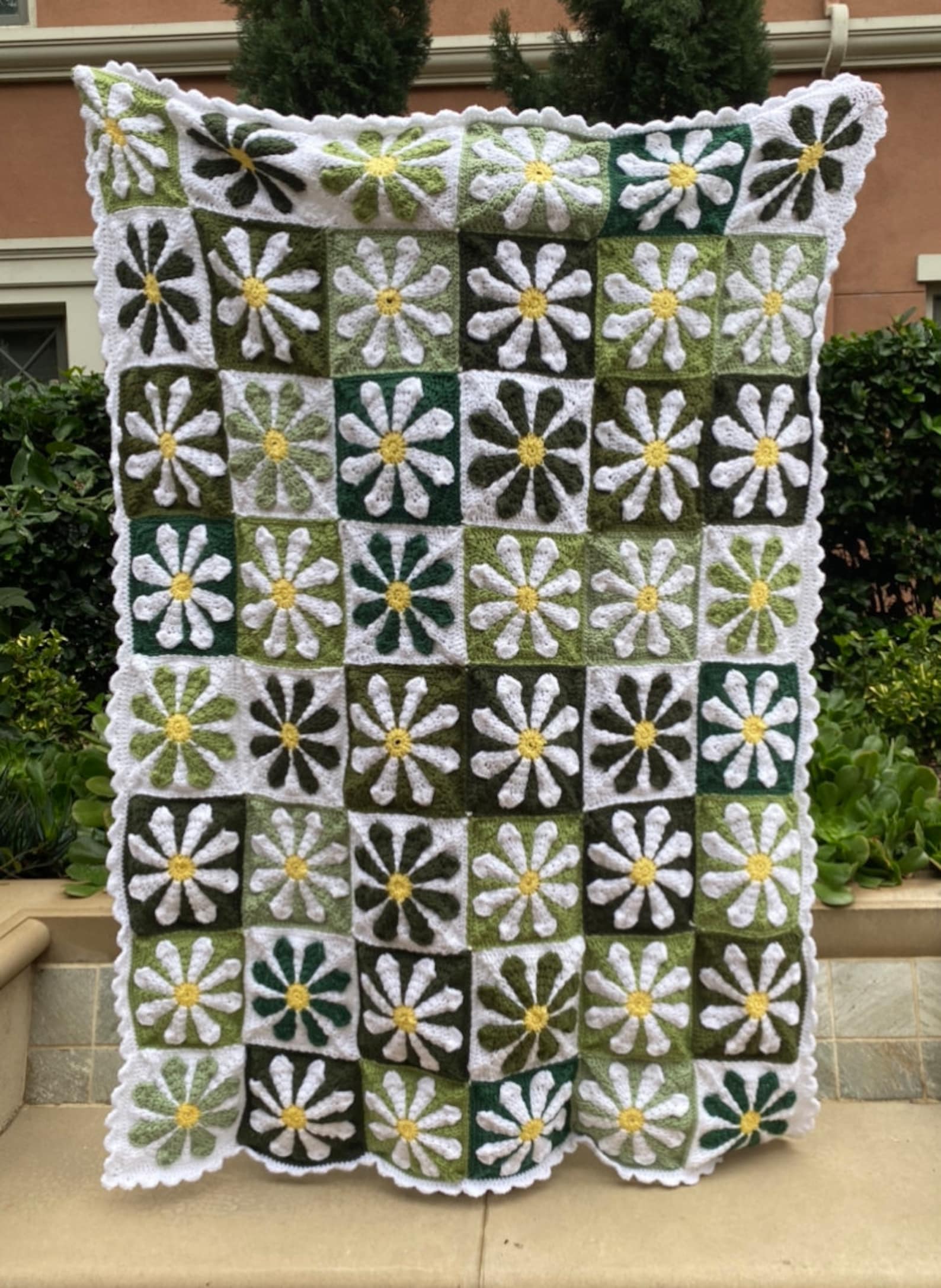 Crochet Daisy Granny Square Pattern PDF - Etsy