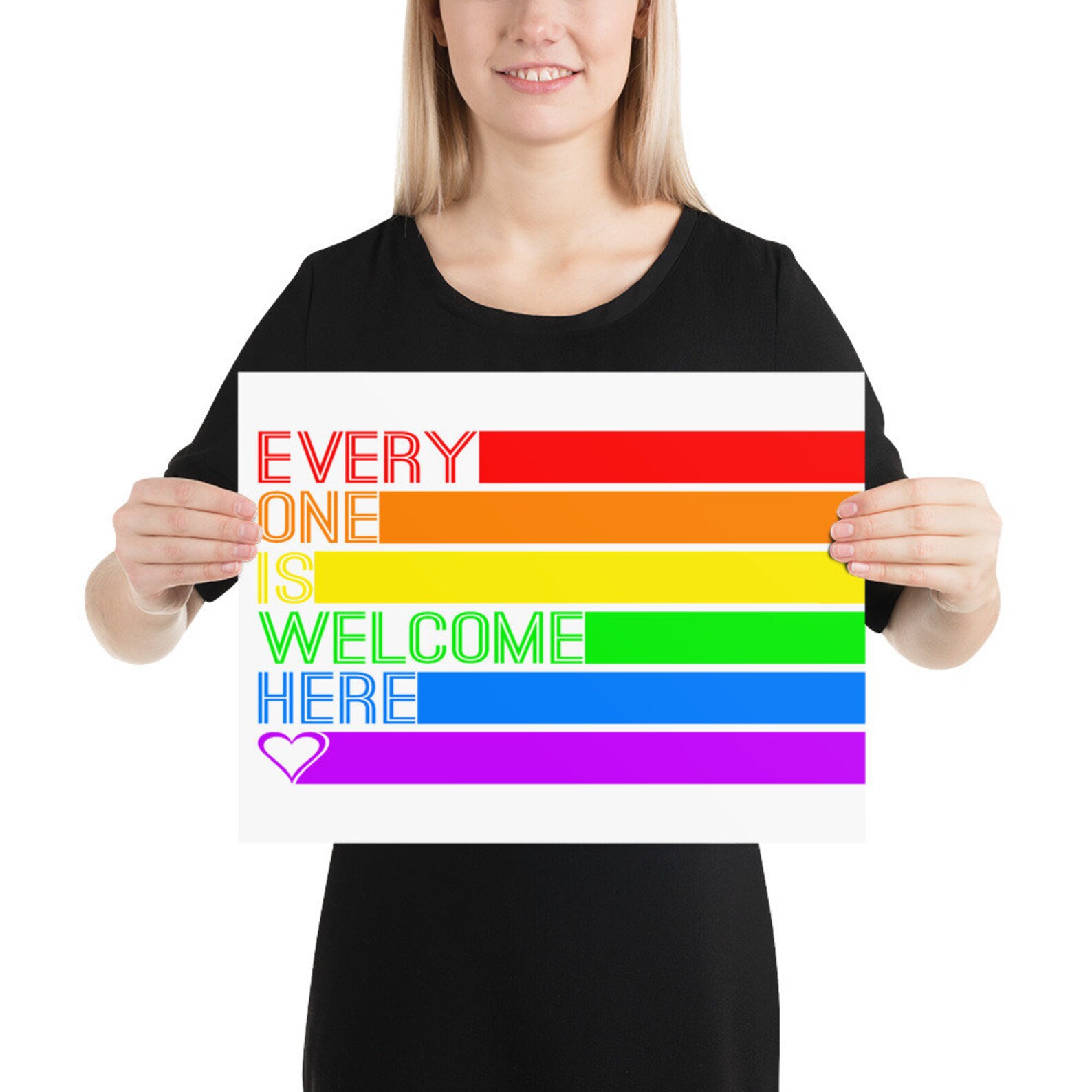 Everyone is Welcome Here | LGBT Pride Poster | Wall Print LGBT Pride ...