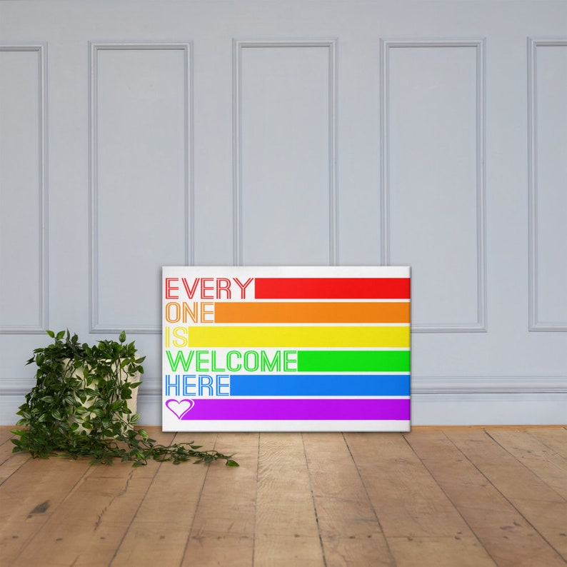 Everyone is Welcome Here LGBT Poster Wall Print LGBT Pride - Etsy