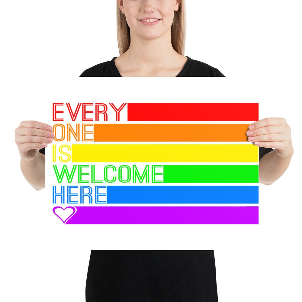 Everyone is Welcome Here | LGBT Pride Poster | Wall Print LGBT Pride ...