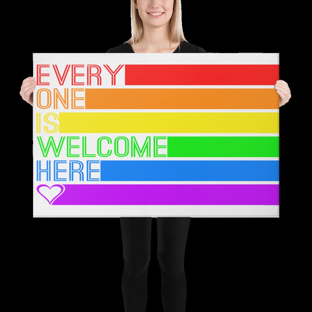 Everyone is Welcome Here | LGBT Poster | Wall Print LGBT Pride School ...