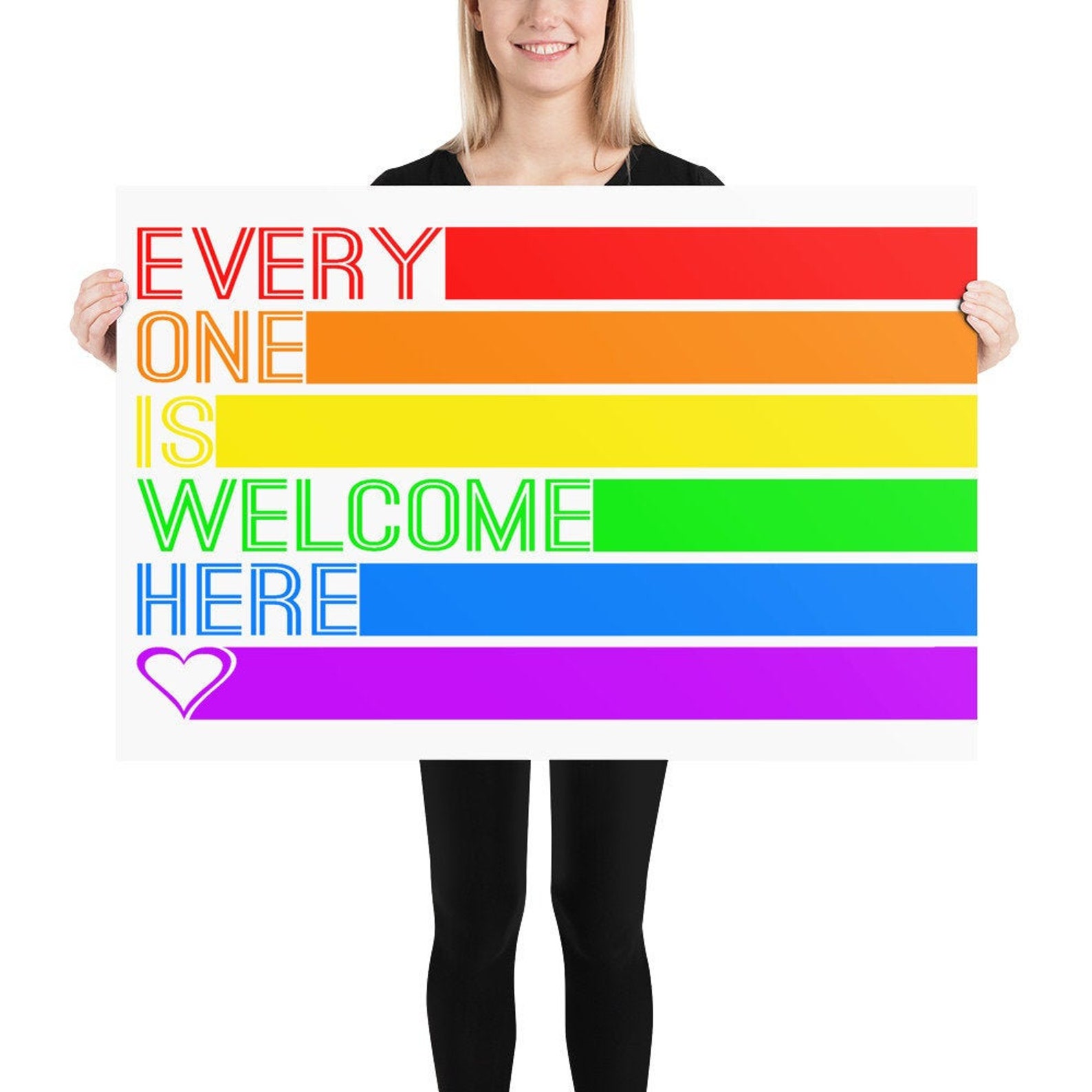 Everyone is Welcome Here | LGBT Pride Poster | Wall Print LGBT Pride ...