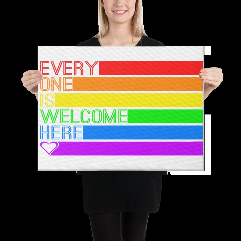Everyone is Welcome Here LGBT Poster Wall Print LGBT Pride - Etsy