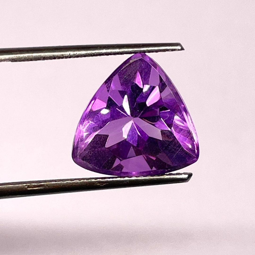 Amethyst Loose Stone Trillion Step Cut Natural Purple Gemstone for ...