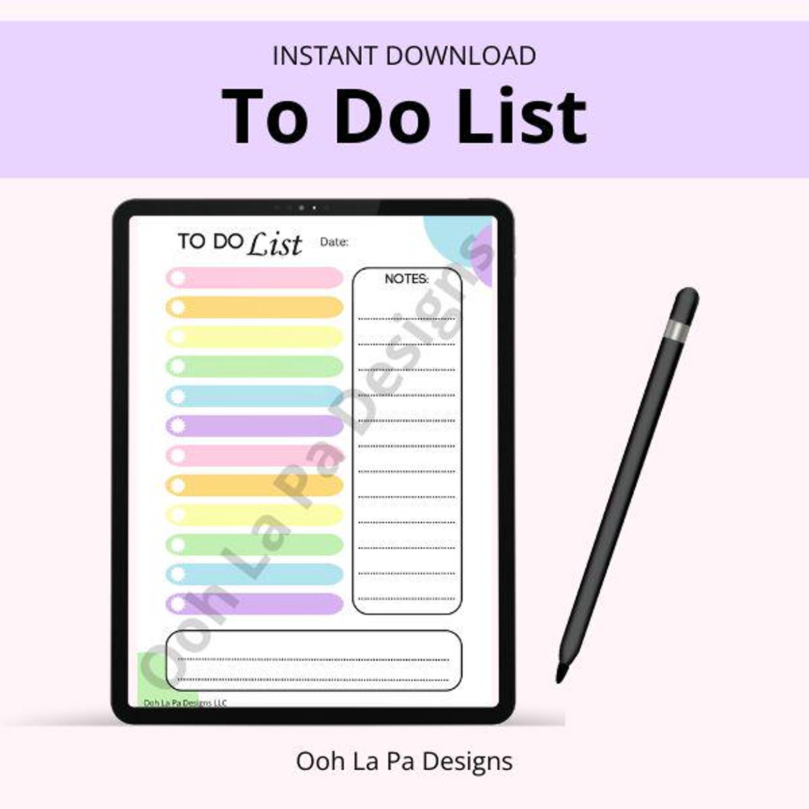 To Do List - Pastel Rainbow Theme Digital Download - Etsy