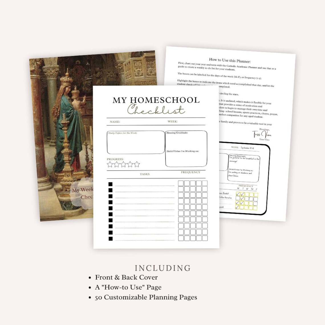 Catholic Homeschool Planner: Undated Weekly Checklist (digital Download ...