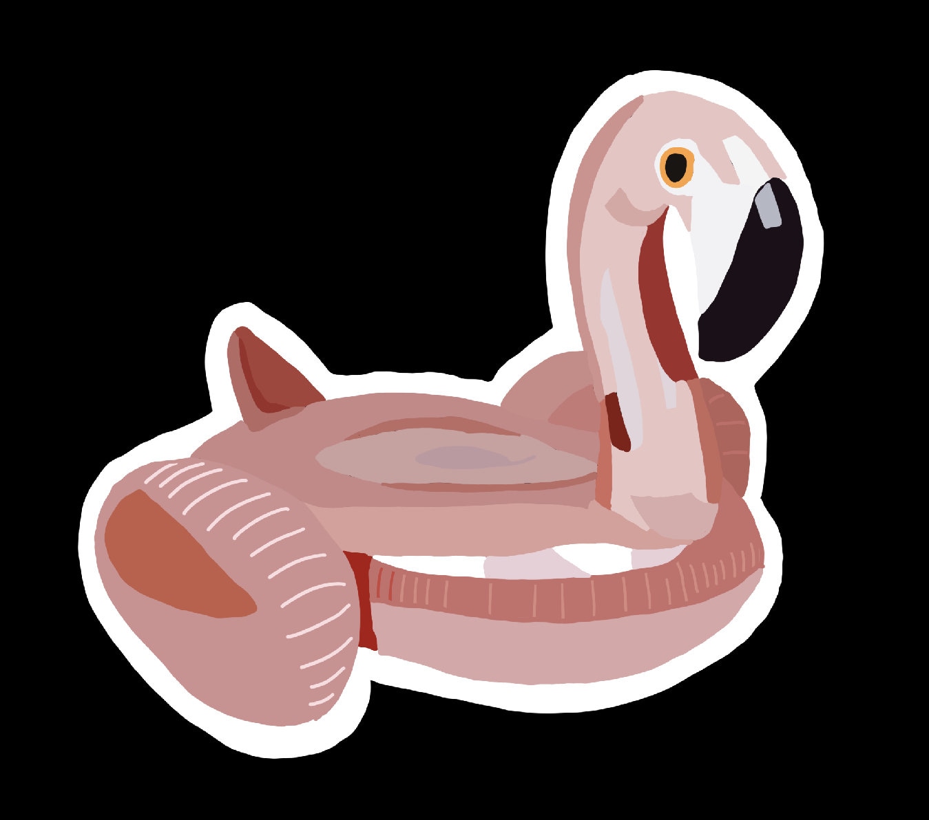 Flamingo Floatie Sticker - Etsy