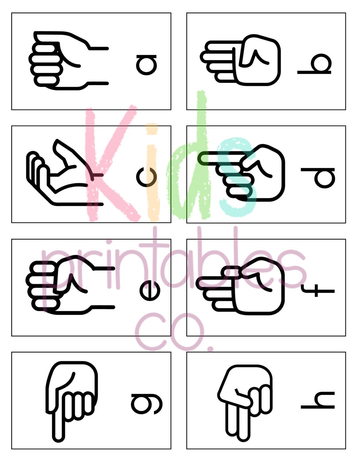 ASL Black & White Flash Cards Digital Download | Etsy