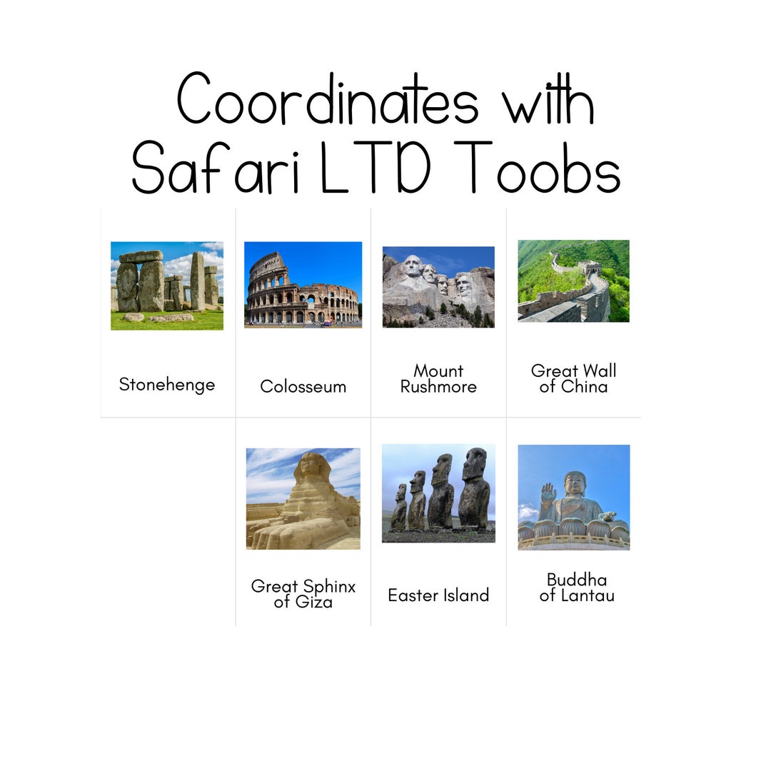 World Landmarks Toob - Safari LTD Identification Cards - Etsy