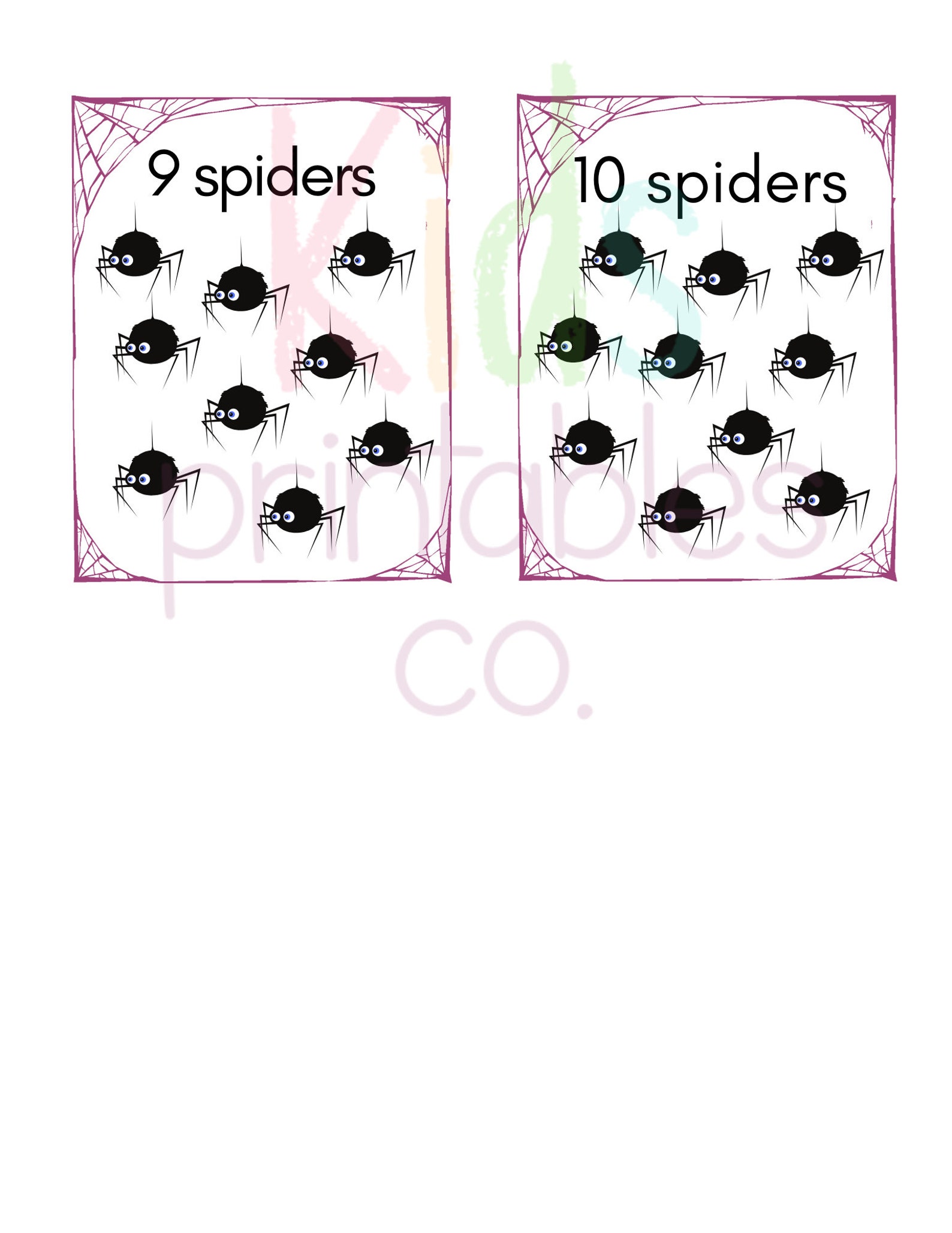 Spider Numbers Cards 1-10 cute - Etsy