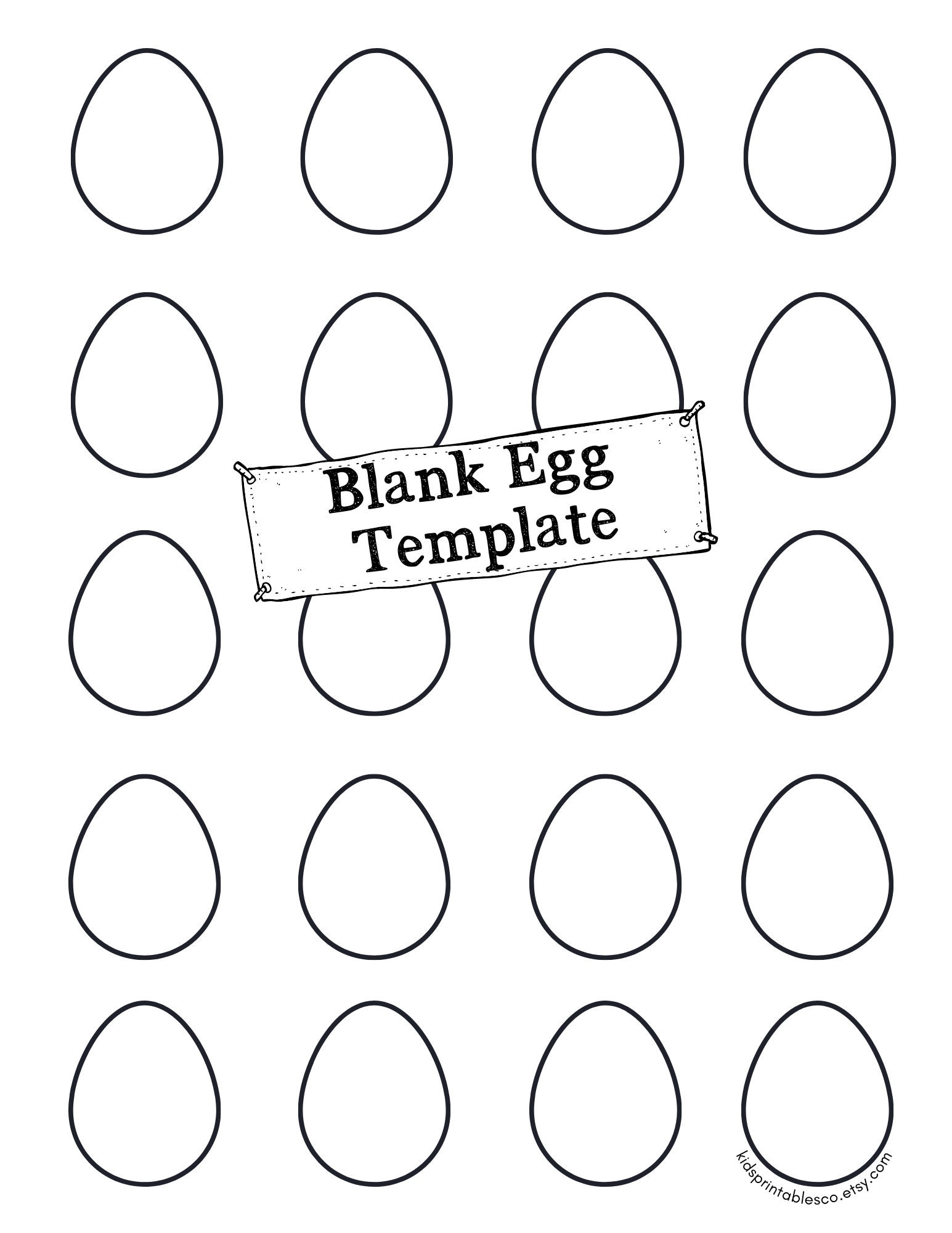 Blank Easter Egg Printable - Etsy