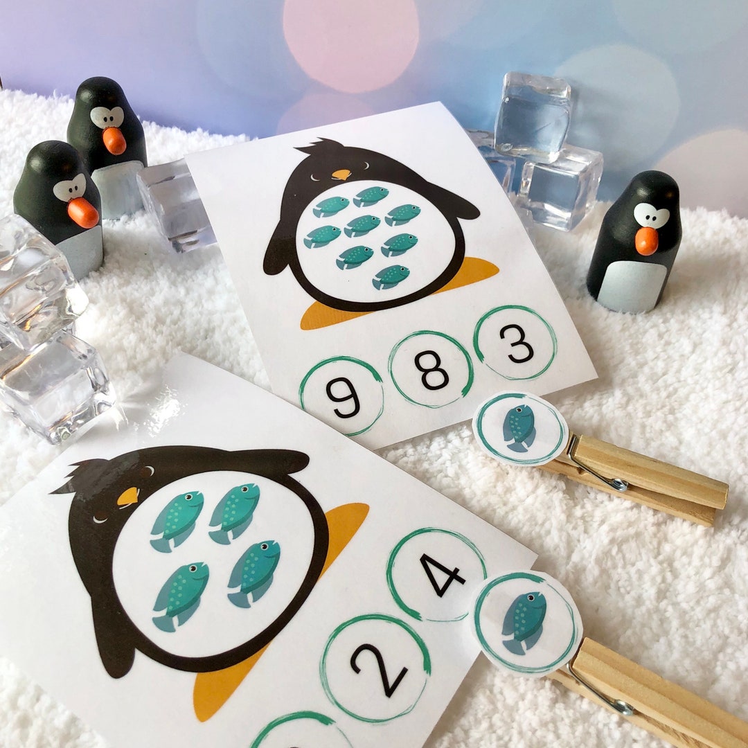 Penguin and Fish Counting Busy Bag Printable - Etsy