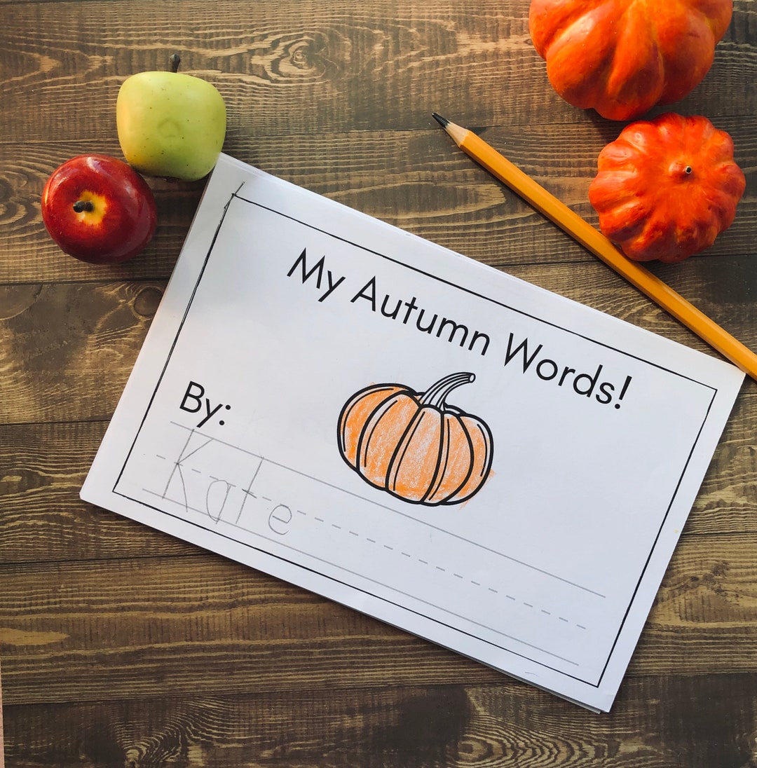 Printing Workbook - Autumn Words, Preschool Writing, Fall Activities ...