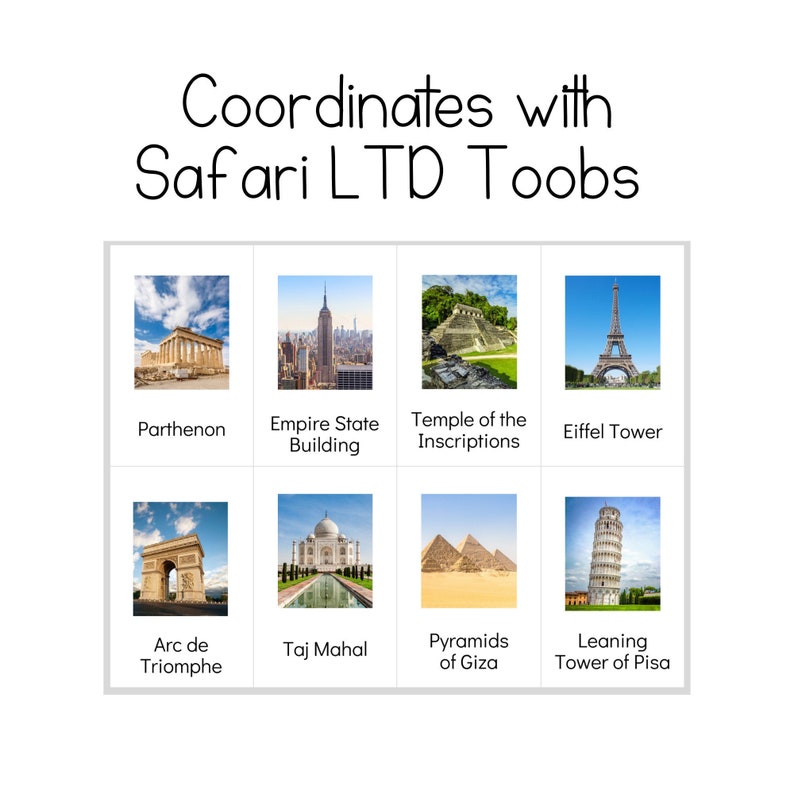 Around the World Toob Safari LTD Identification Cards - Etsy