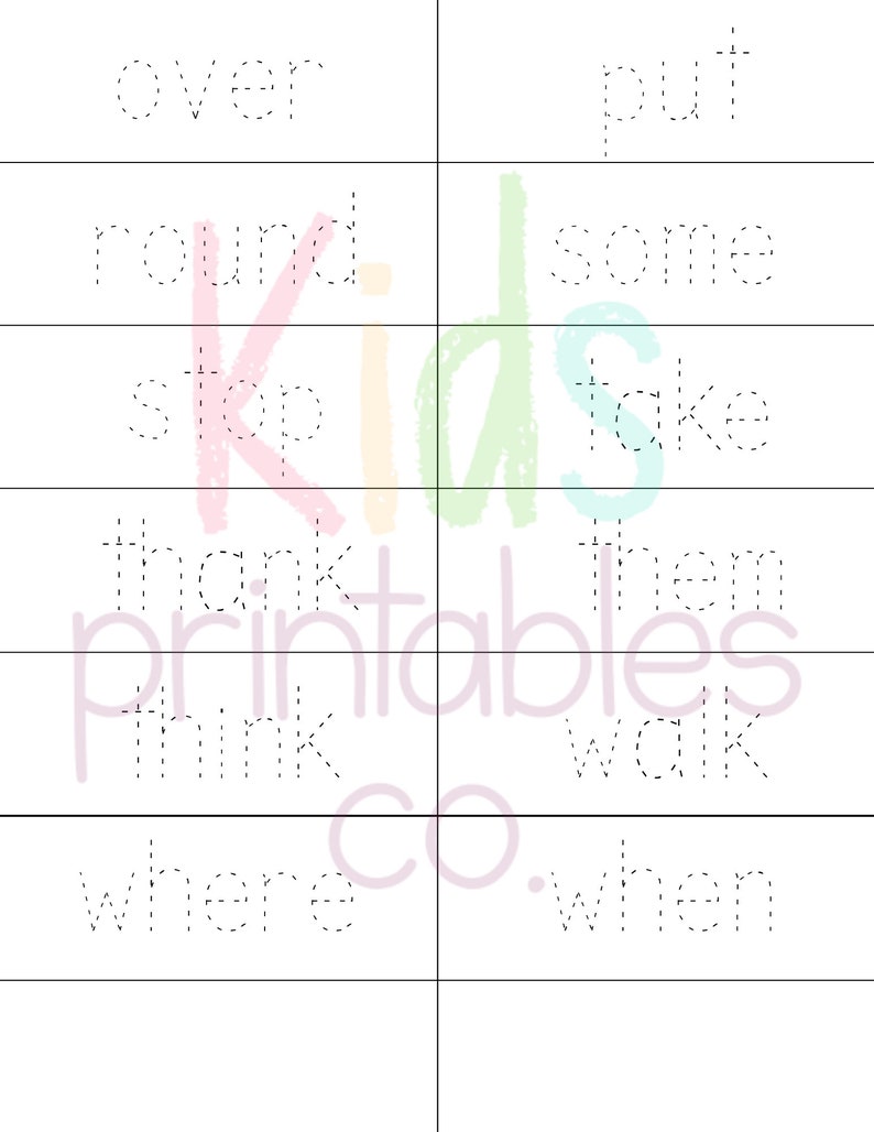 Sight Word Tracing Cards - Group 3 - Etsy