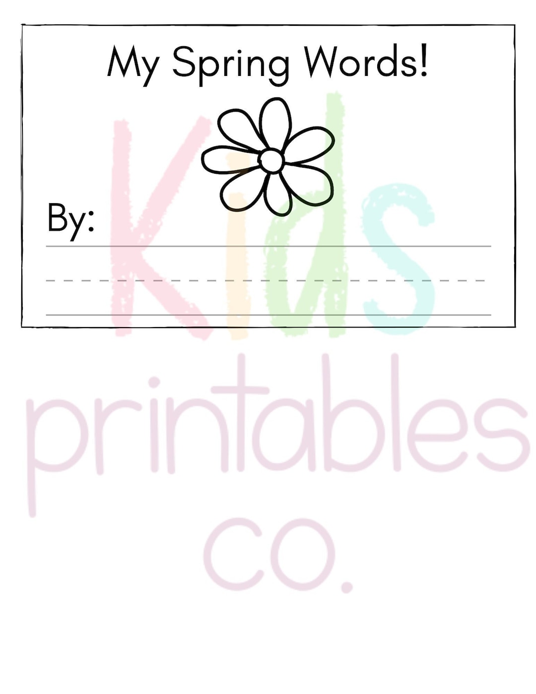 Printing Workbook - Spring Words, Preschool Writing, Spring Activities ...