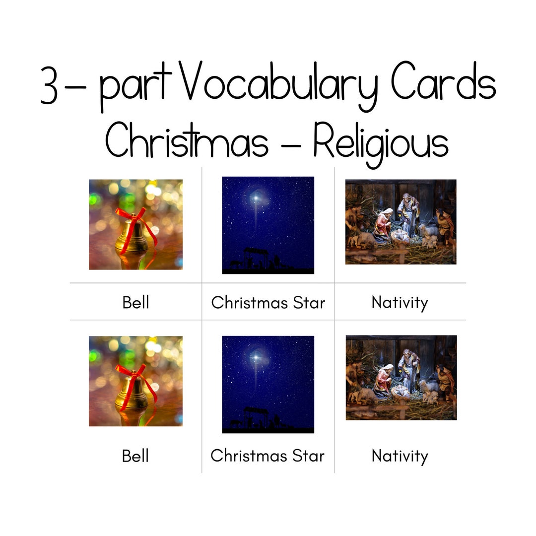 3-part Montessori Vocabulary Cards - Christmas - Religious - Etsy