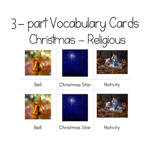3-part Montessori Vocabulary Cards Christmas Religious - Etsy UK