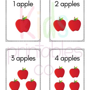 Apple Counting Cards - 1 to 10 - Etsy