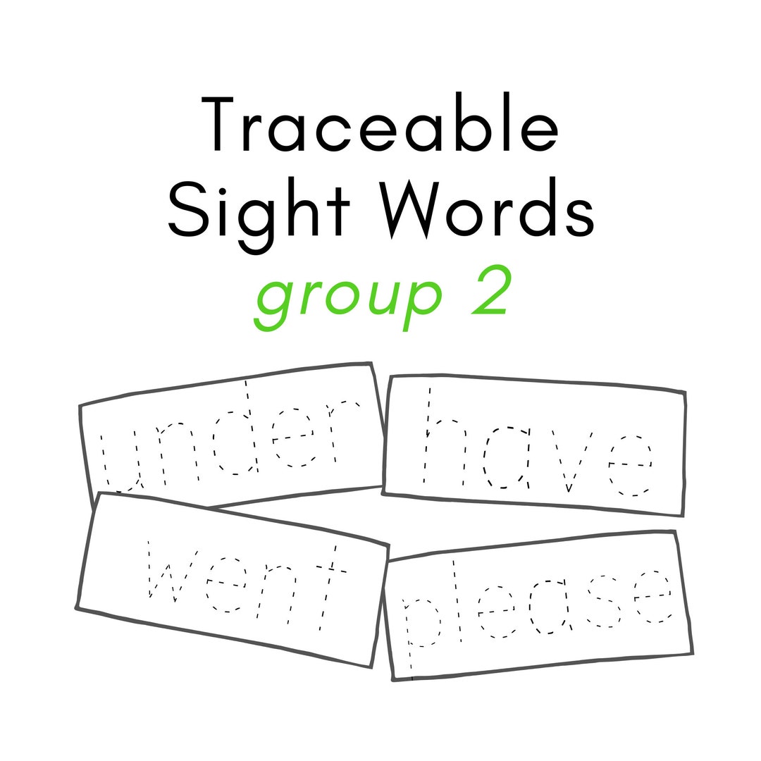 Sight Word Tracing Cards - Group 2 - Etsy