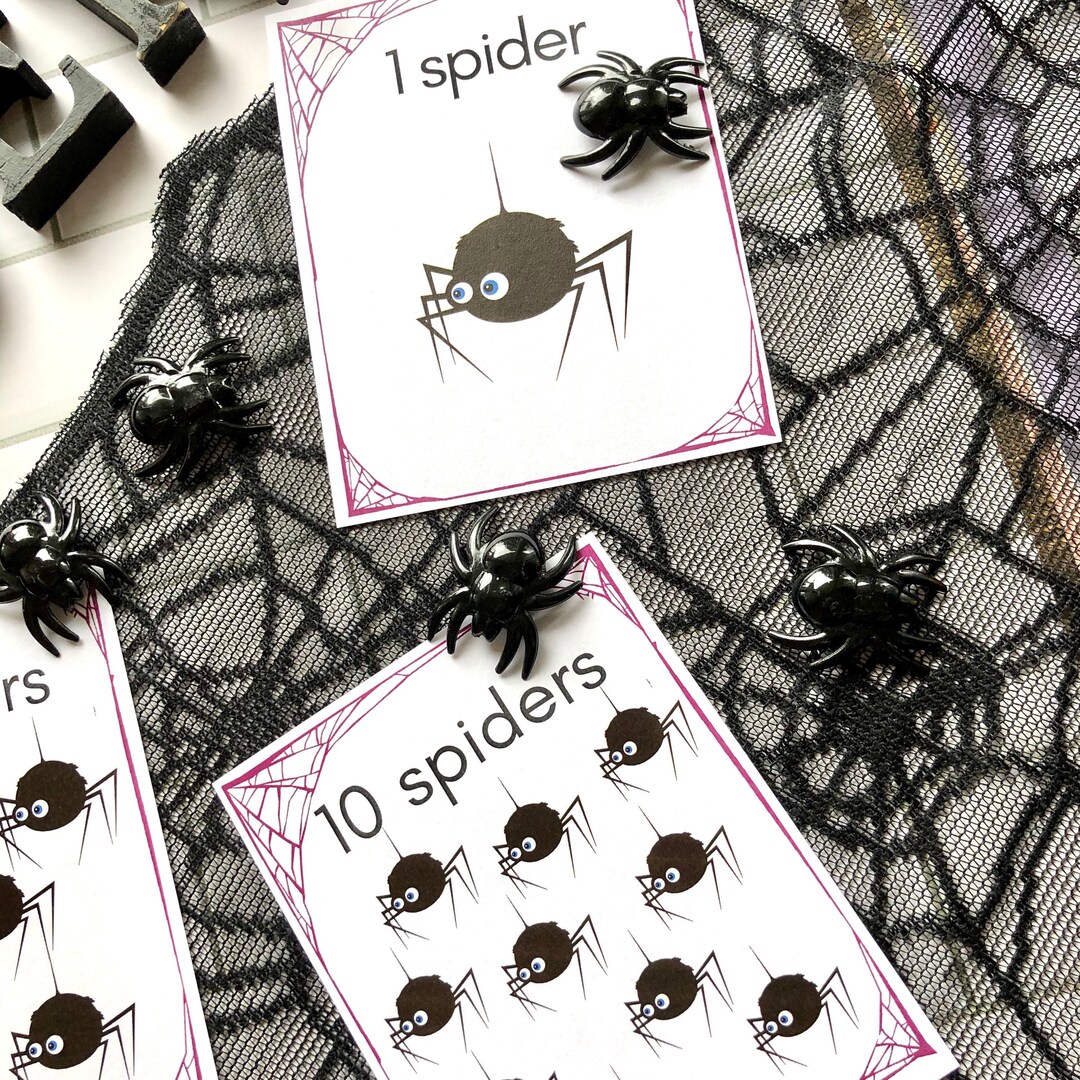 Spider Numbers Cards 1-10 (cute) - Etsy
