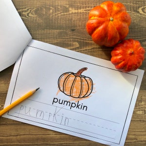 Printing Workbook - Autumn Words, Preschool Writing, Fall Activities ...
