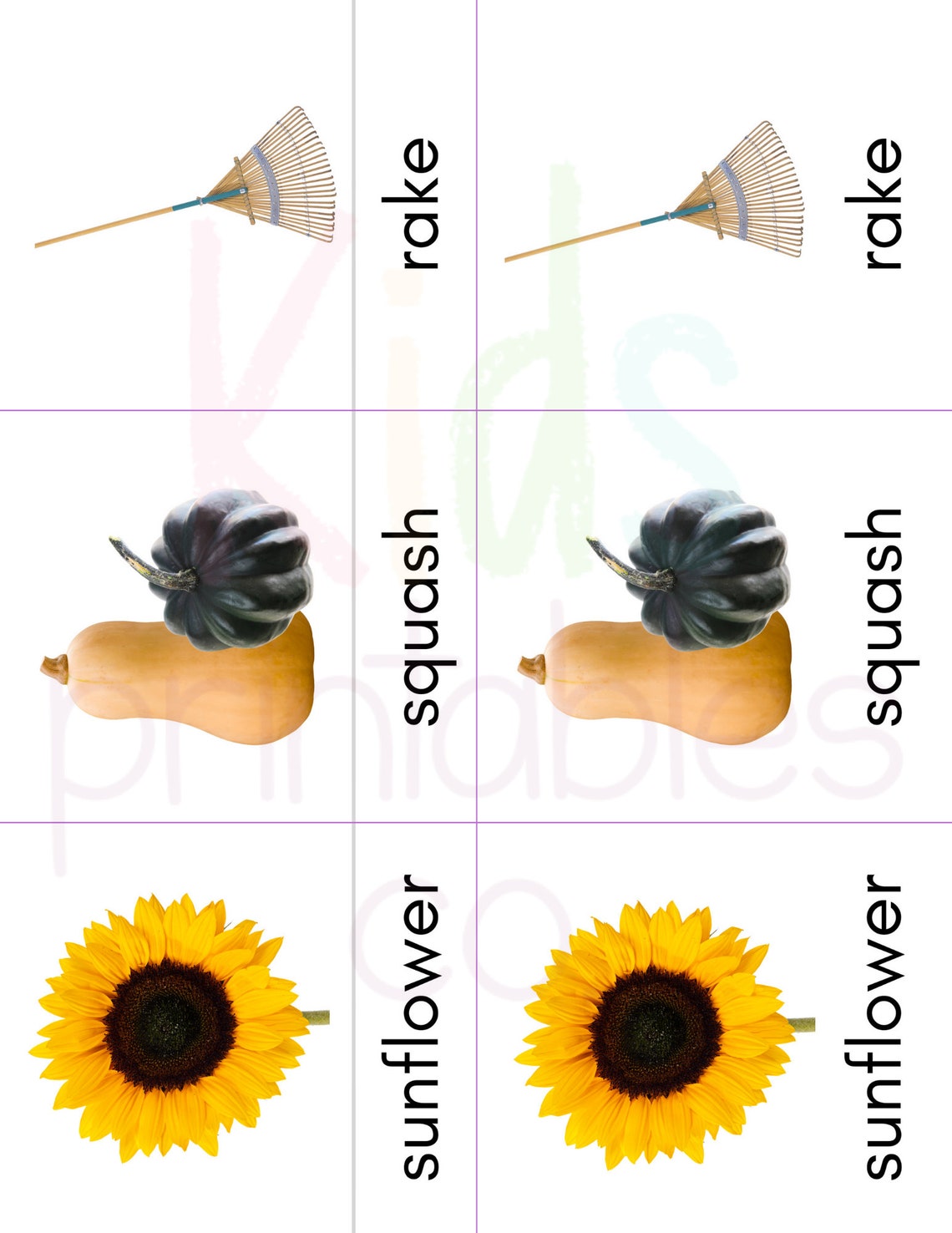 3-part Montessori Vocabulary Cards Autumn Words - Etsy Canada