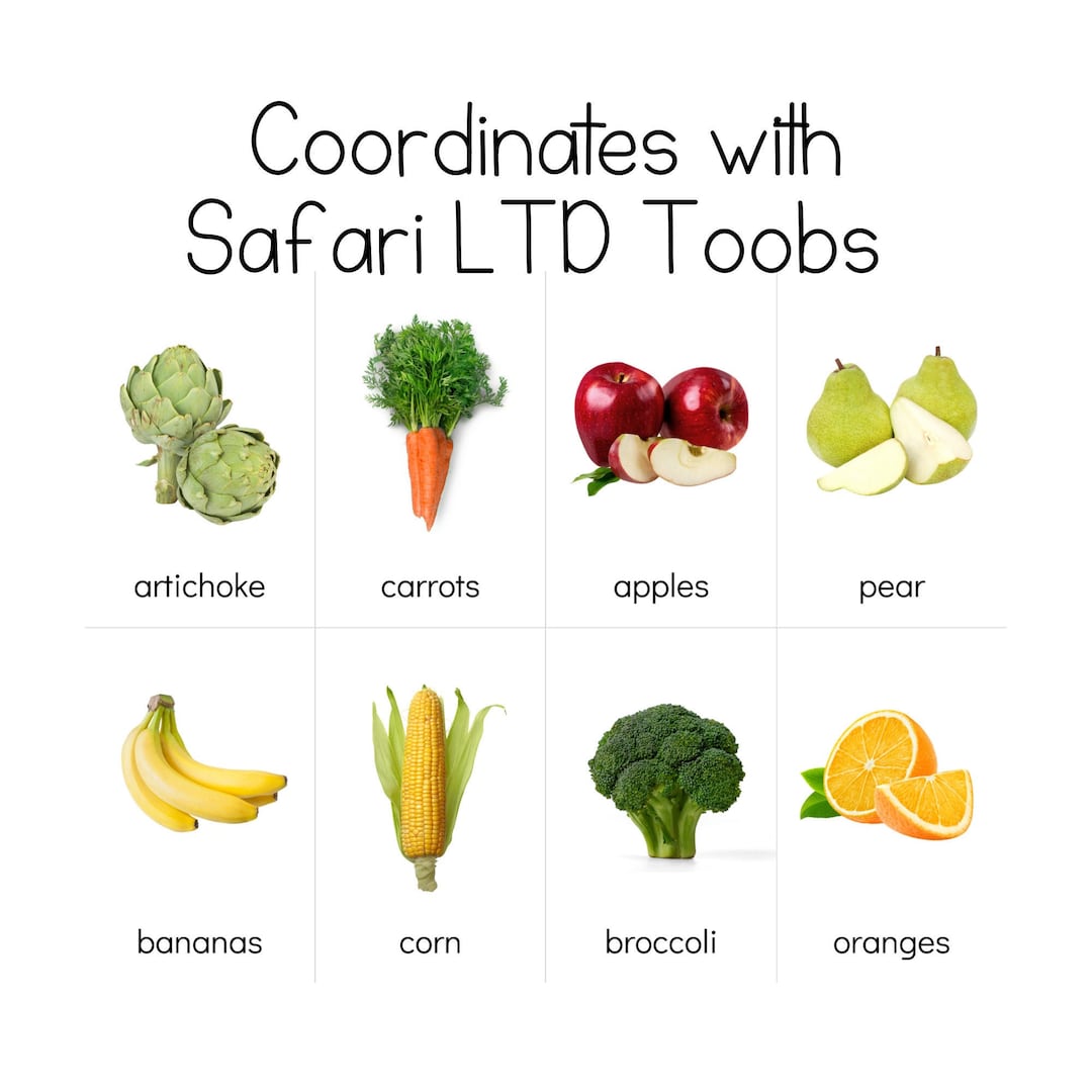 Fruits & Vegetables Toob - Safari LTD Identification Cards - Etsy