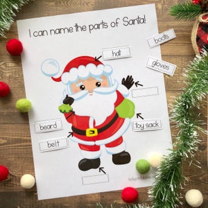 Cut & Paste Santa Labelling Activity - Etsy