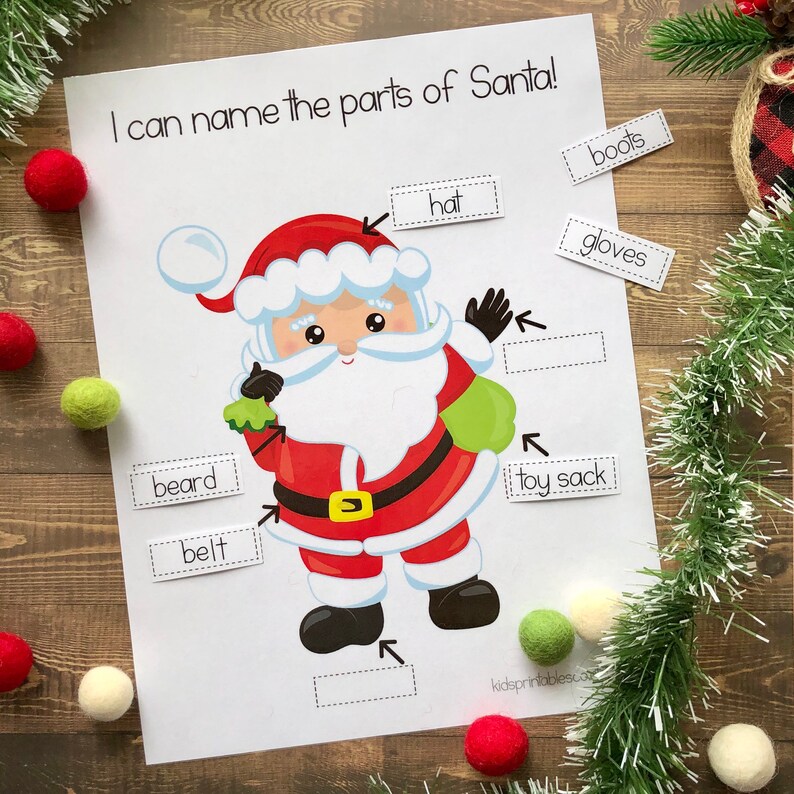 Cut & Paste Santa Labelling Activity - Etsy