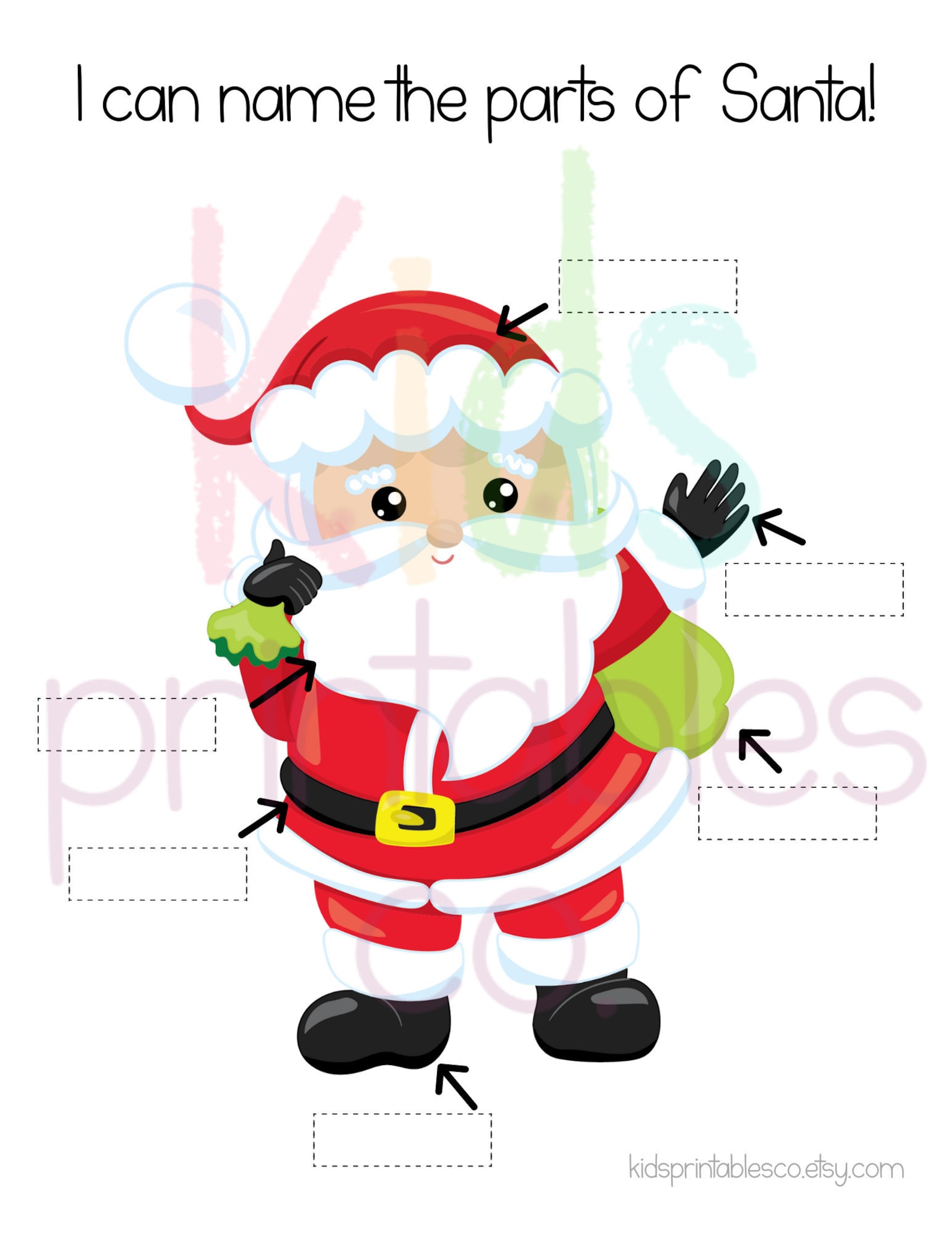 Cut & Paste Santa Labelling Activity - Etsy