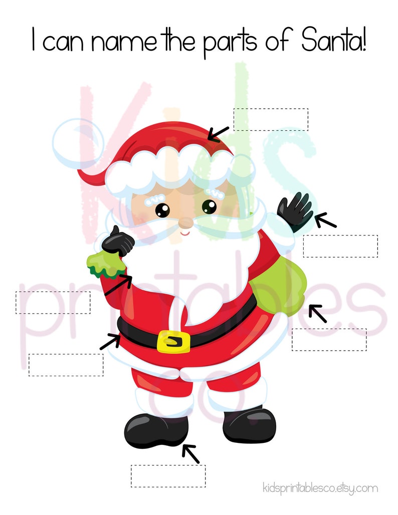 Cut & Paste Santa Labelling Activity - Etsy
