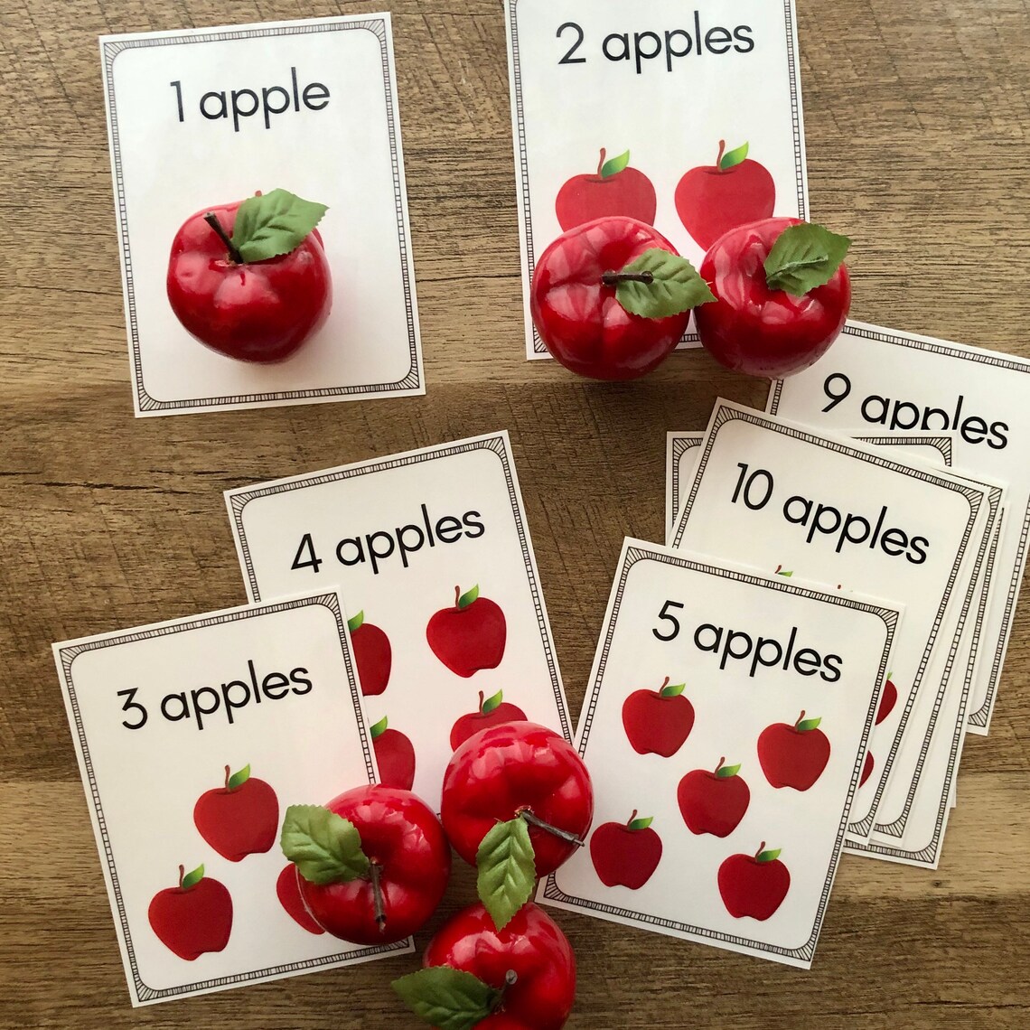 Apple Counting Cards 1 to 10 | Etsy