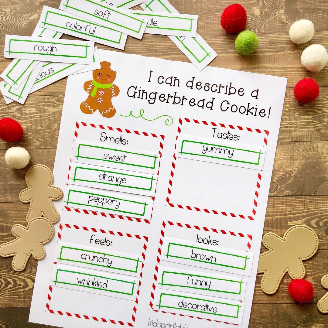 Gingerbread Man Descriptions Printable - Etsy